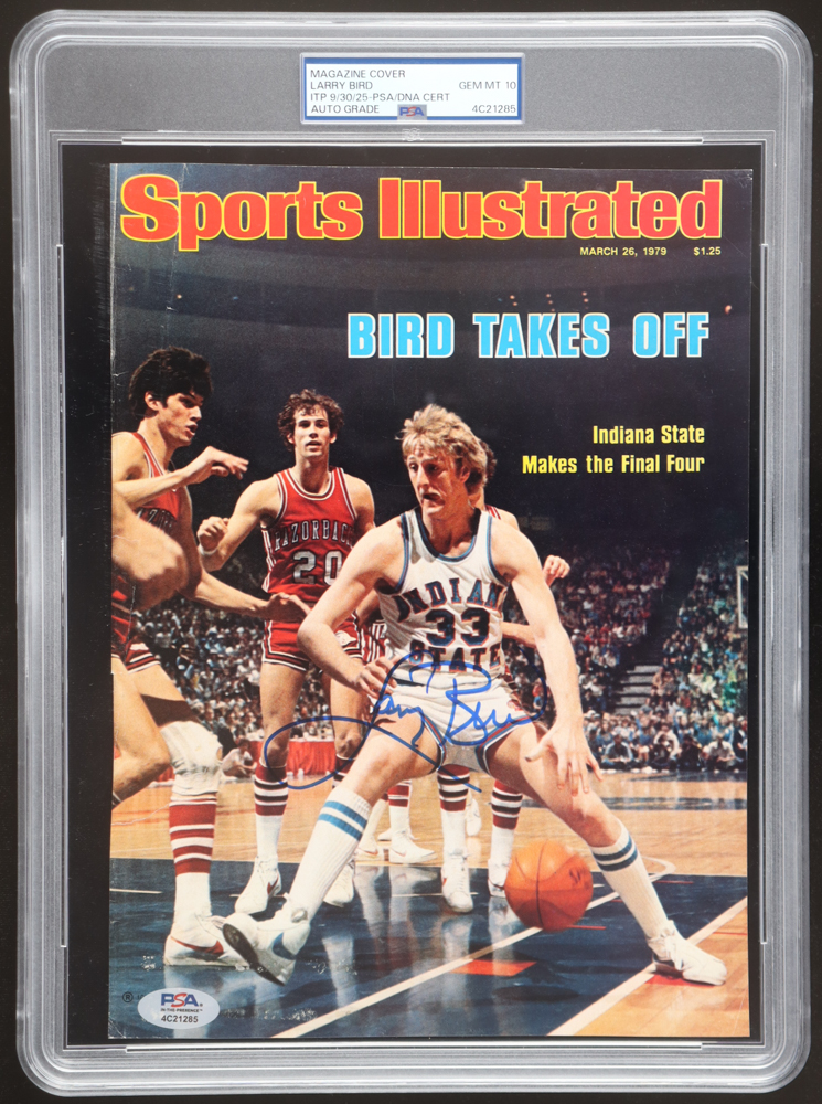 Larry Bird Signed 1979 Sports Illustrated Magazine Cover (PSA Auto 10 ...