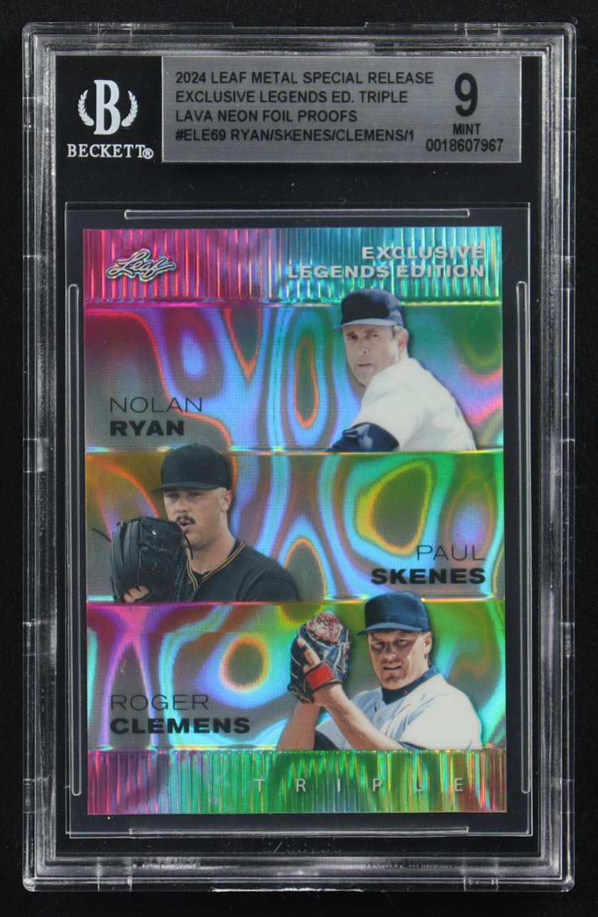 Paul Skenes / Nolan Ryan / Roger Clemens 2024 Leaf Metal Special ...