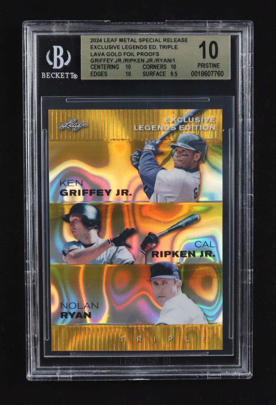 Ken Griffey Jr. / Cal Ripken Jr. / Nolan Ryan 2024 Leaf Metal Special ...