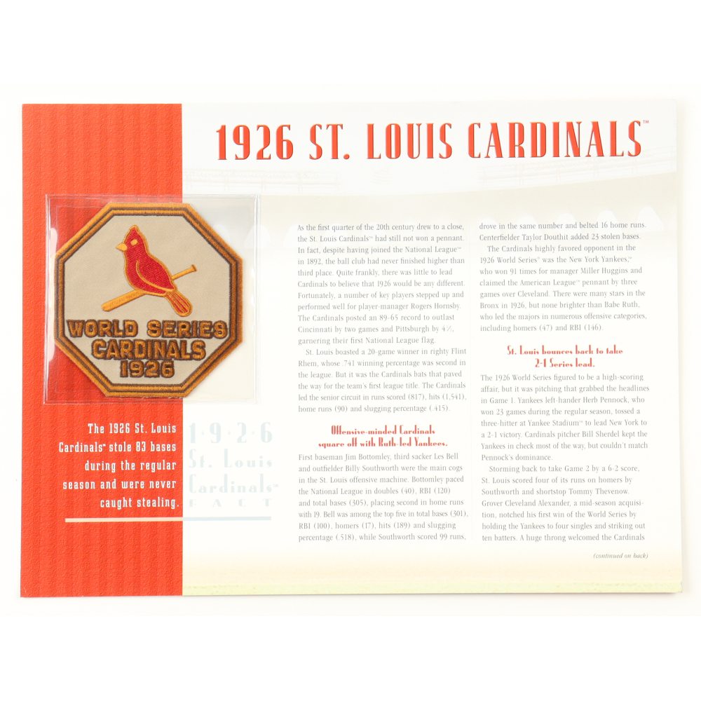 1926 St. Louis Cardinals Custom Framed Commemorative Patch Display ...