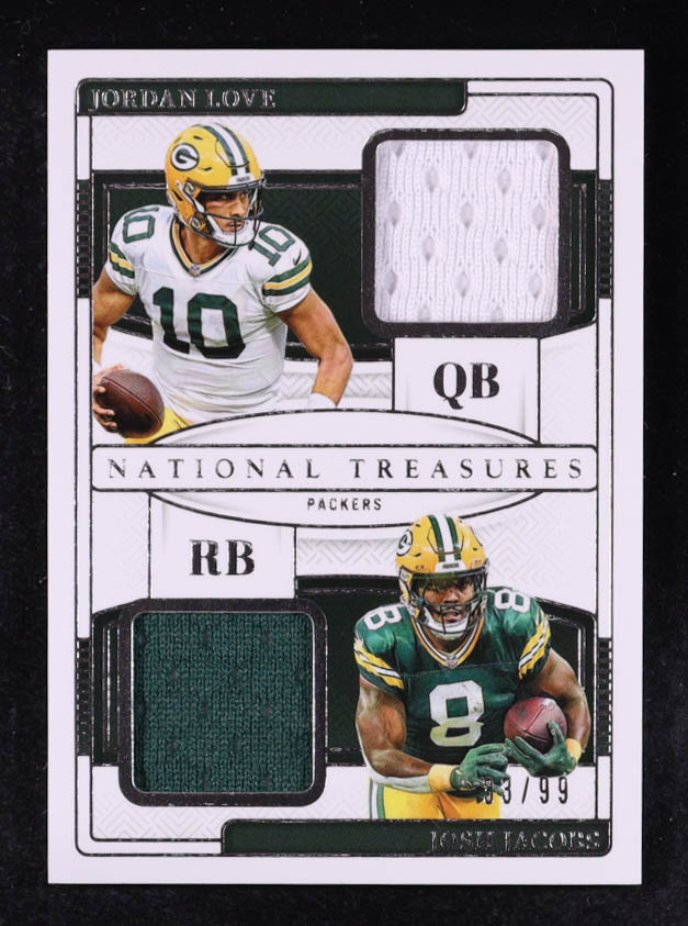 Jordan Love / Josh Jacobs 2024 Panini National Treasures NFL Gear Combo ...
