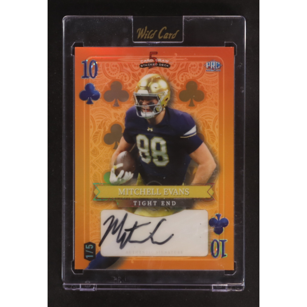 Mitchell Evans 2024 Wild Card 5 Card Draw Stacked Deck 10 of Clubs # ...