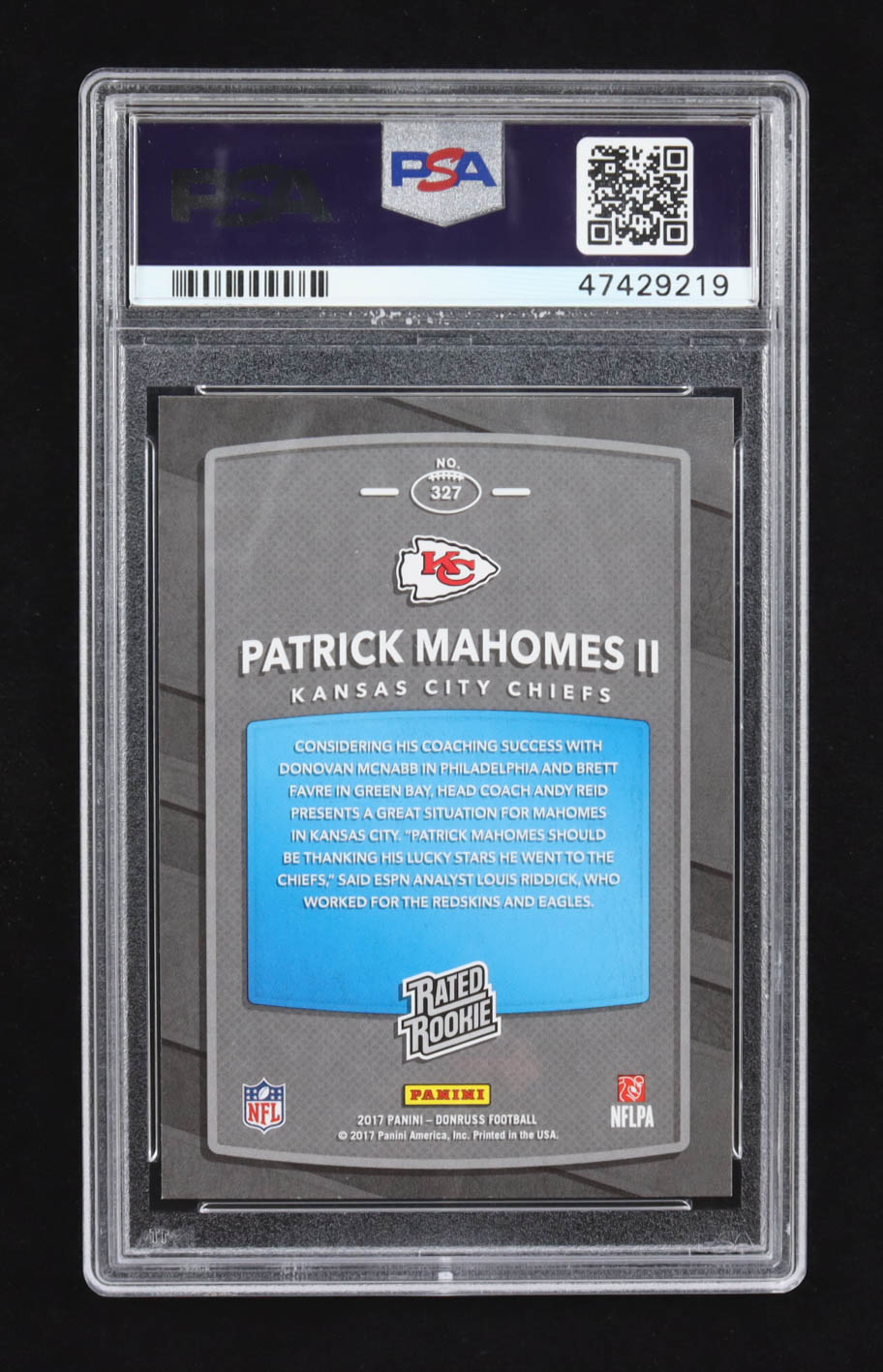 Patrick Mahomes II 2017 Donruss Optic #177 RR RC (PSA 9) | Pristine Auction