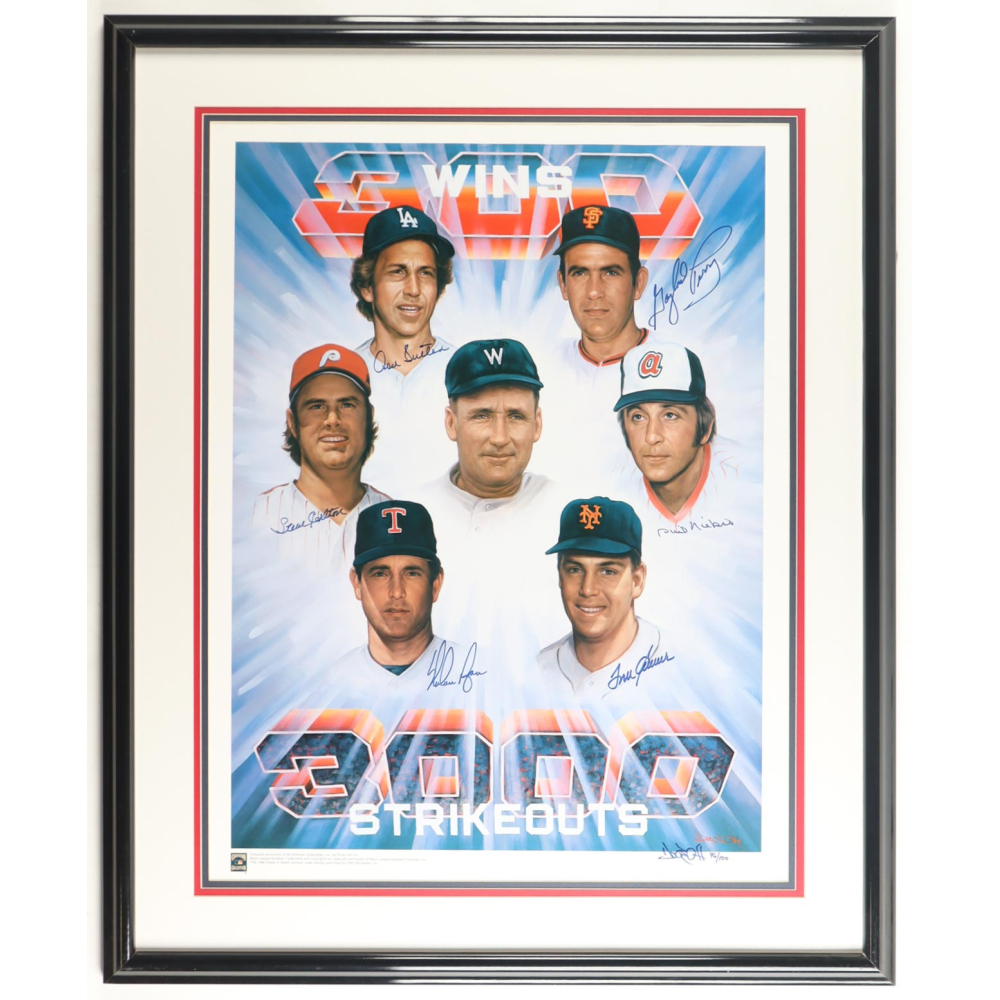 300 Wins/3000 Strikeouts Club | Custom Framed Art Print Signed by (6 ...