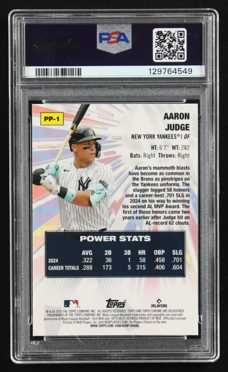 Aaron Judge 2025 Topps Chrome Power Players #PP1 (PSA 10) | Pristine ...