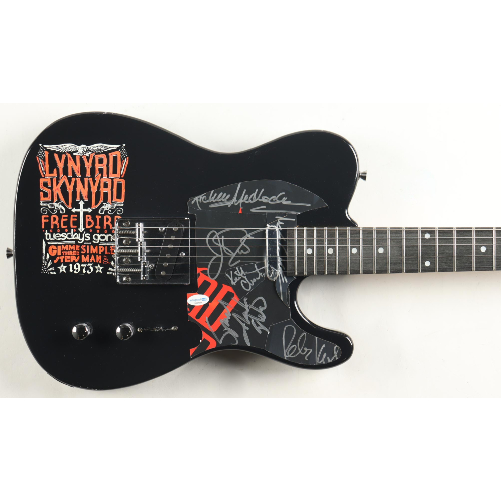 Lynyrd Skynyrd Electric Guitar Band-Signed By (5) with Johnny Van Zant ...