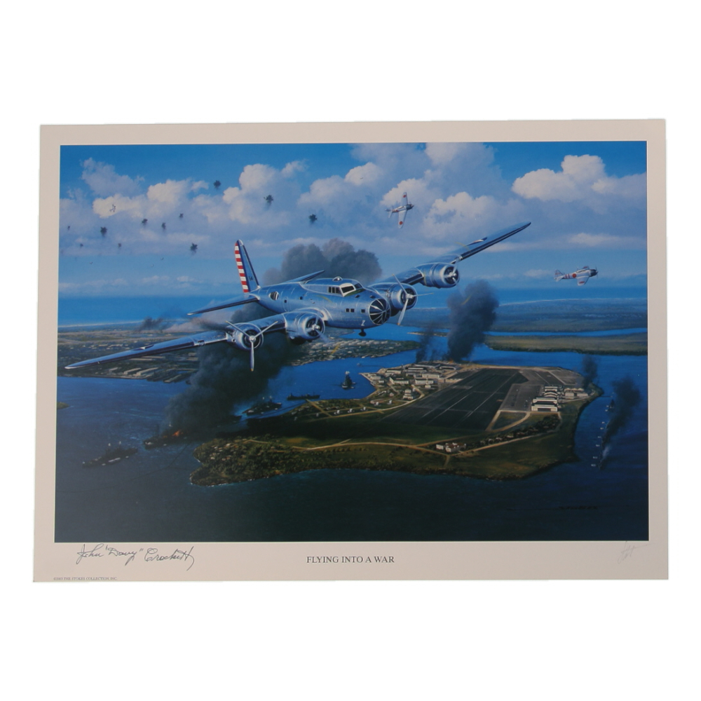 John "Davy" Crockett Signed Stan Stokes "Flying Into A War" Lithograph ...