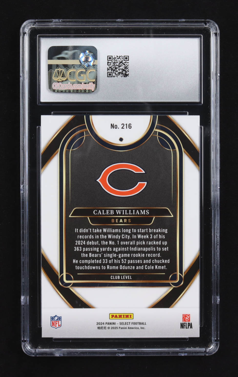 Caleb Williams 2020 Panini Select #216 RC (CGC 10) | Pristine Auction