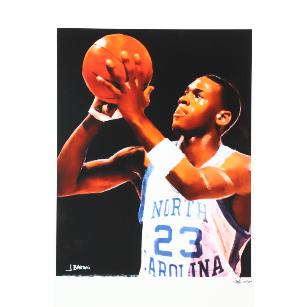 "Michael Jordan" North Carolina Tar Heels LE 12x18 Lithograph by Joshua ...