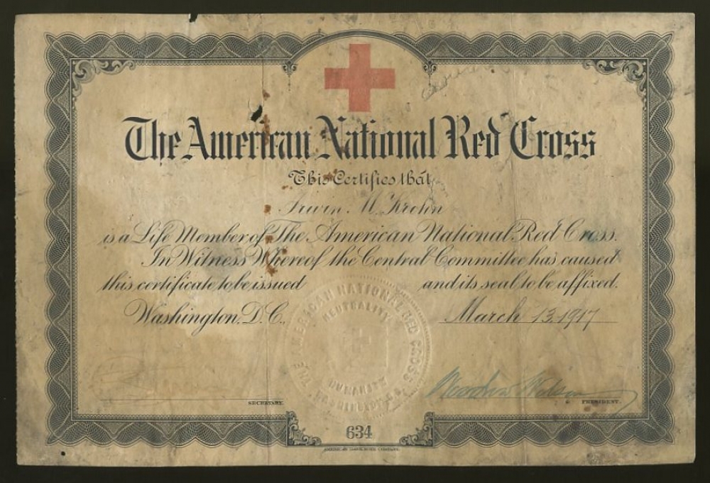 Woodrow Wilson Signed Red Cross Document from 1917 (GA COA) | Pristine ...