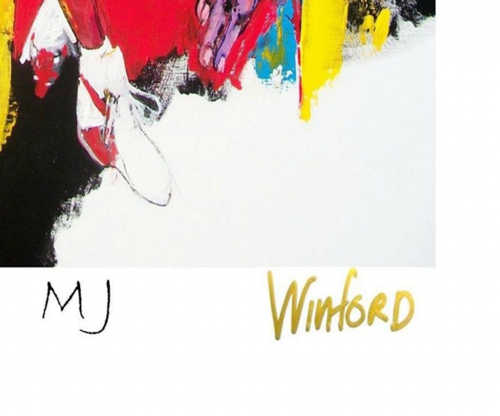 Michael Jordan Bulls 11x17 "MJ" Signed Winford Lithograph (Winford COA ...