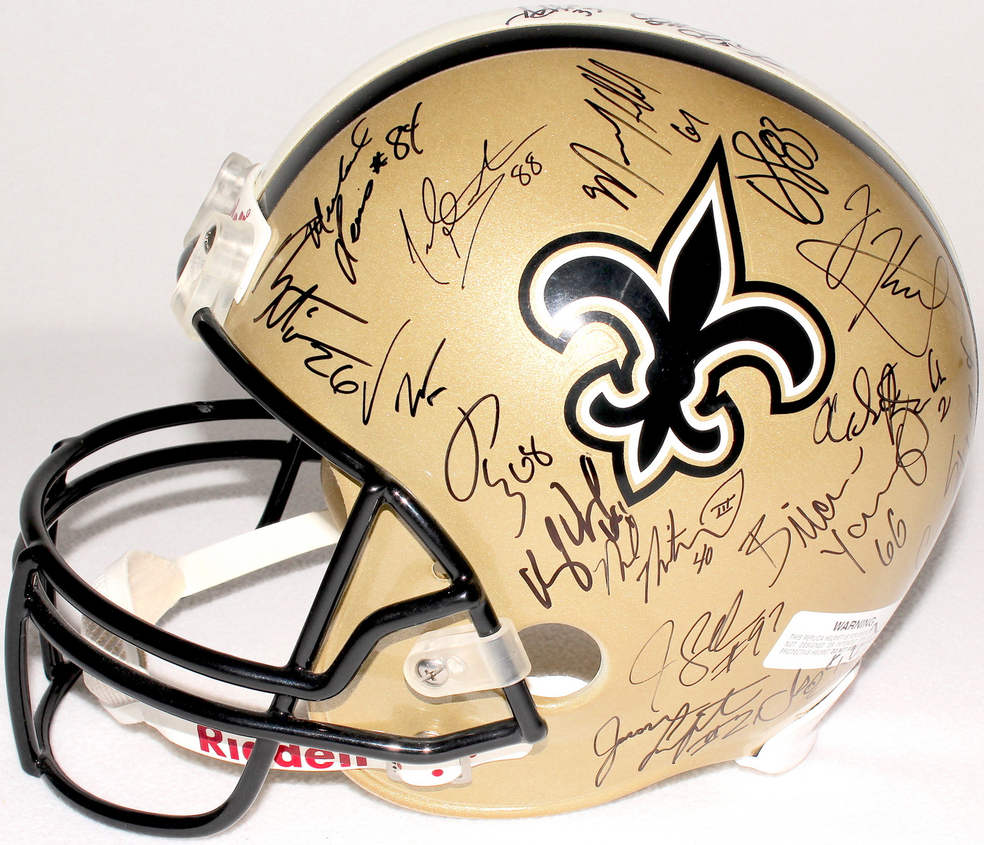 Team-Signed 2004 New Orleans Saints Full-Size Helmet with (35 ...
