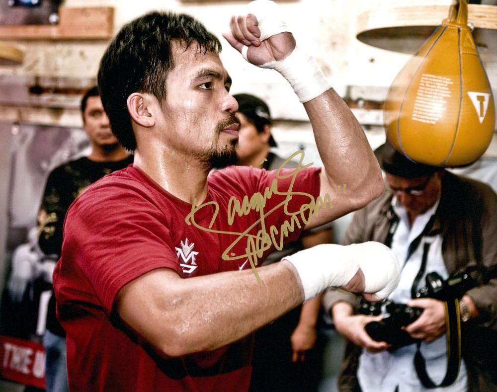 Manny Pacquiao Signed 11x14 Photo Inscribed "Pacman" (Pacquiao COA ...