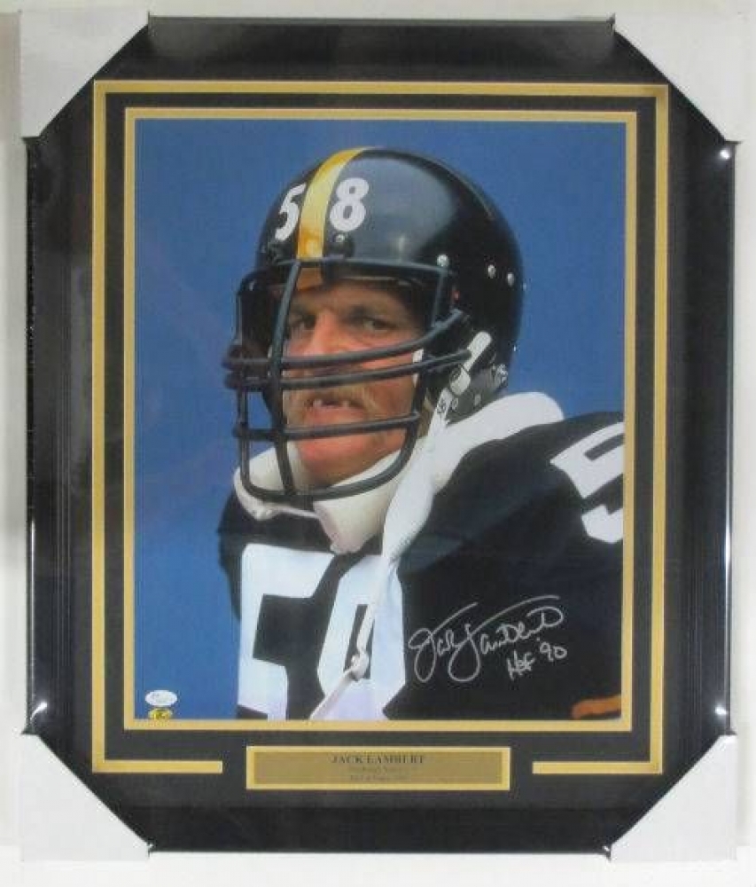 Jack Lambert Signed Steelers 22x27 Custom Framed Photo Display ...
