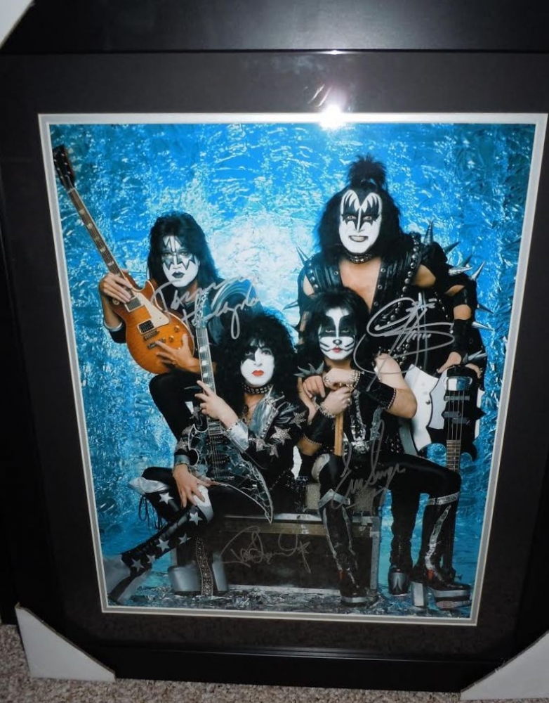 Kiss Band-Signed 16x20 Custom Framed Photo with (4) Signatures ...