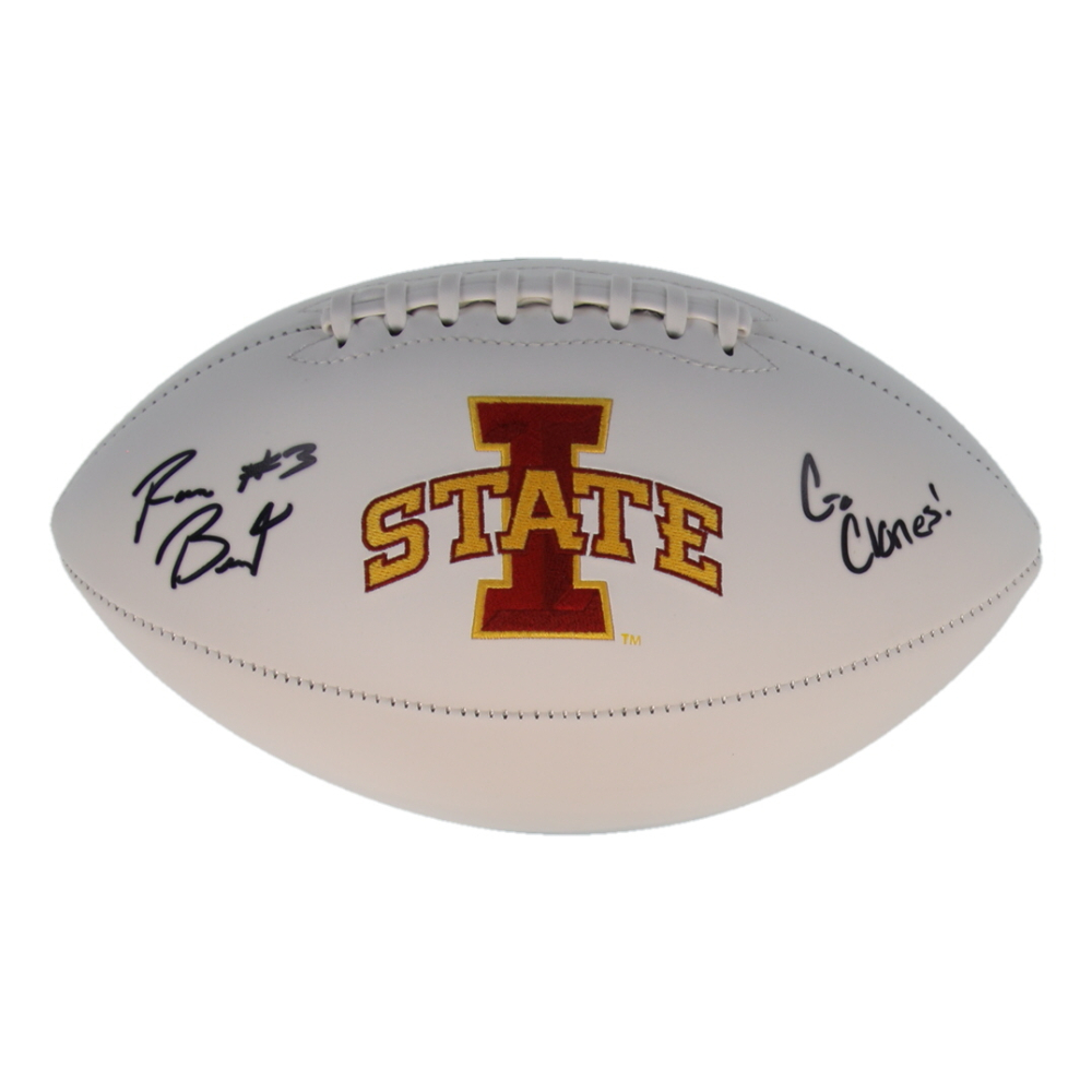Rocco Becht Signed Iowa State Cyclones Logo Football Inscribed "Go ...