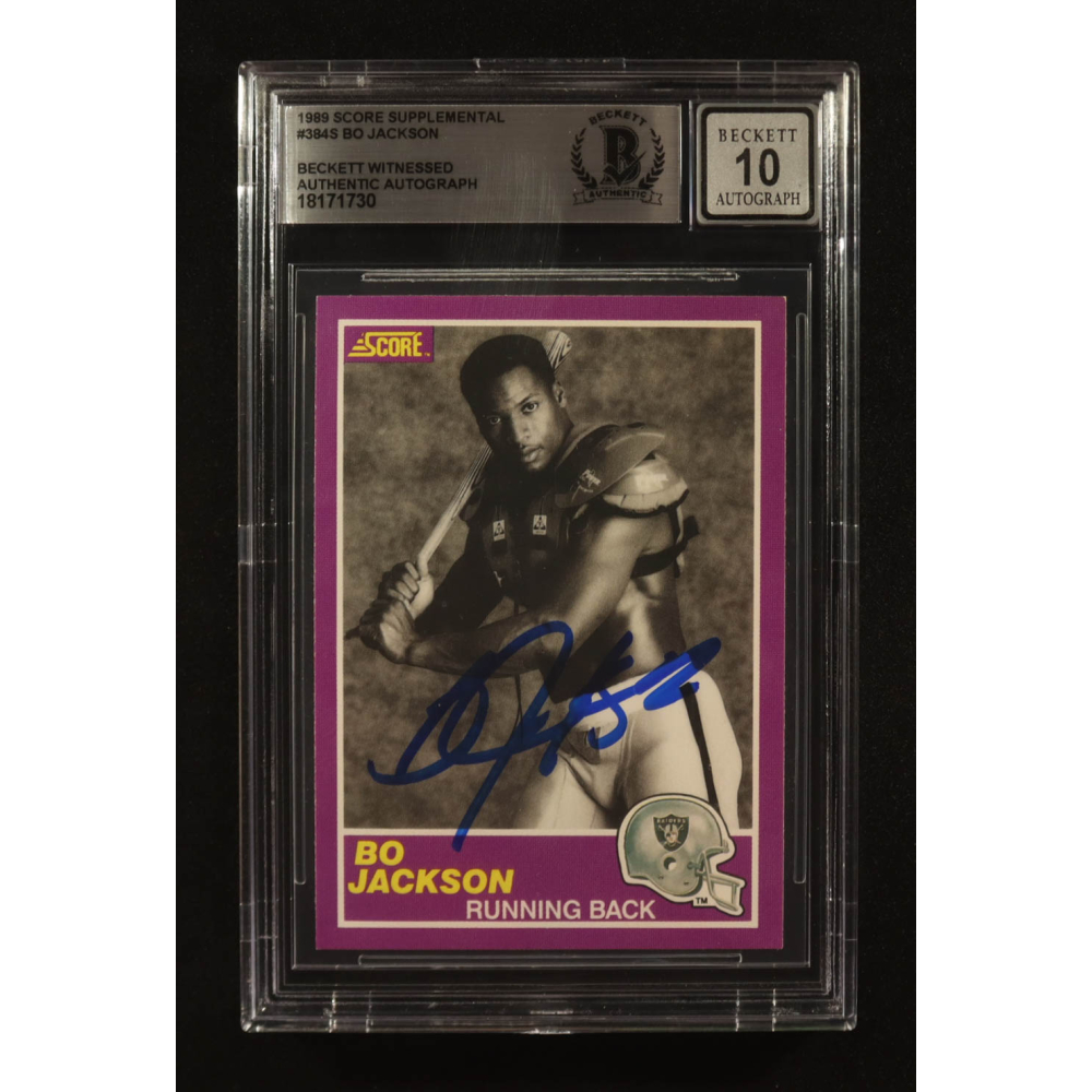 Bo Jackson Signed 1989 Score Supplemental #384S (Beckett | Auto Grade ...
