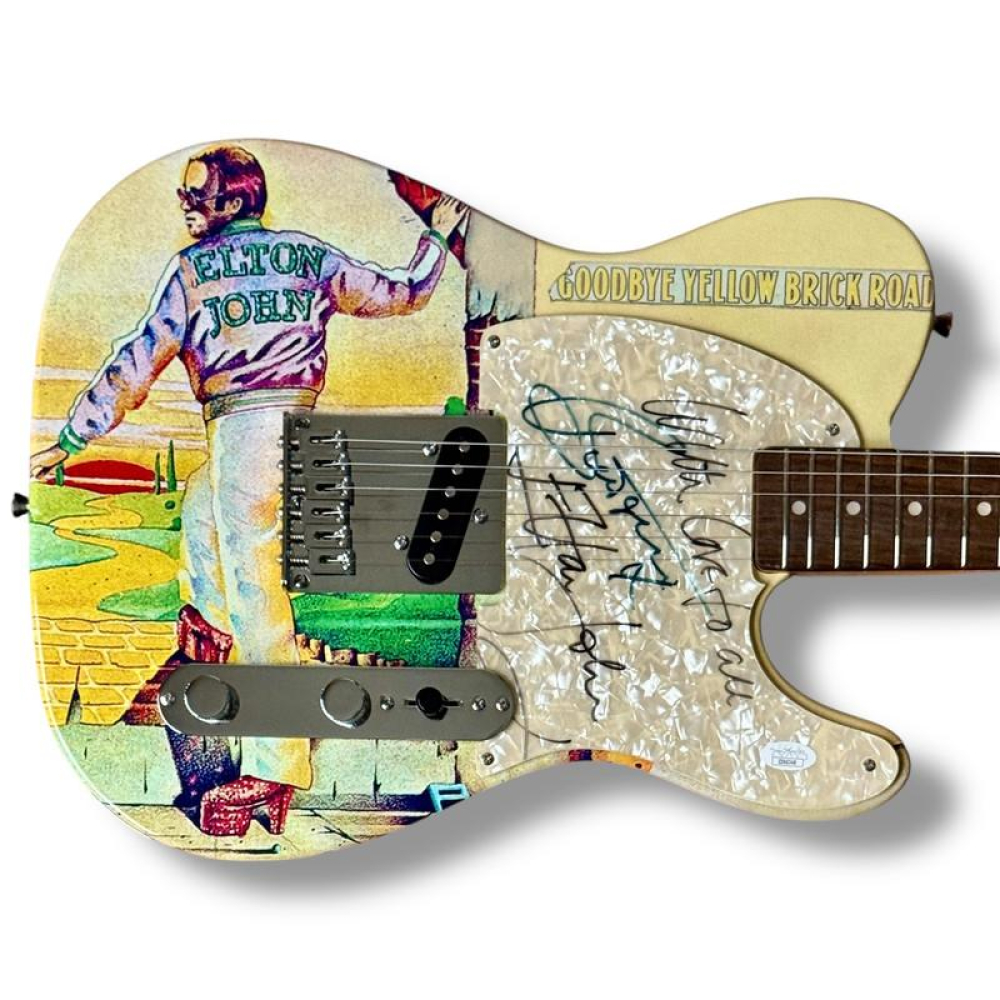 Elton John & Bernie Taupin Signed "Goodbye Yellow Brick Road" Custom ...