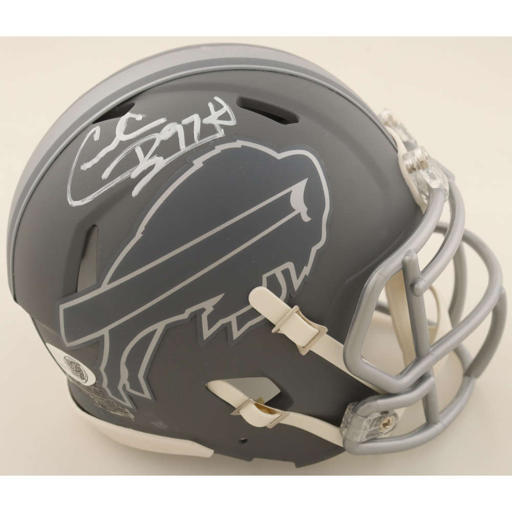Cornelius Bennett Signed Bills Slate Alternate Speed Mini Helmet (JSA ...