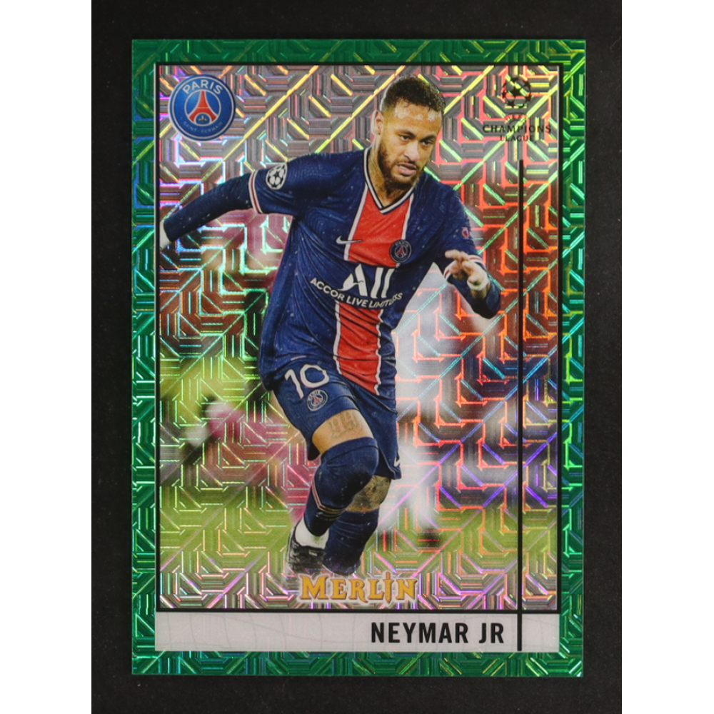 Neymar Jr 2020-21 Merlin UEFA Champions League Green Mojo #58 #19/99 ...