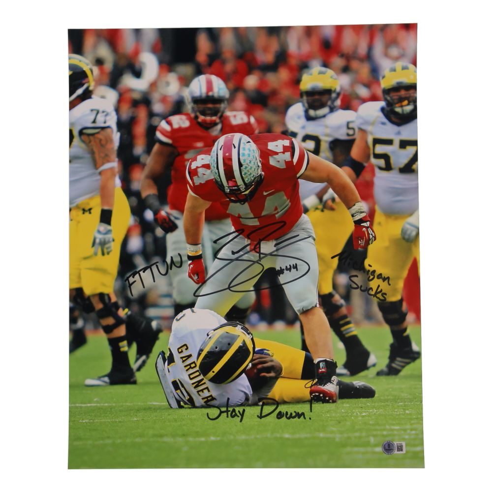 Zach Boren Signed Ohio State Buckeyes 16x20 Photo Inscribed "FTTUN ...