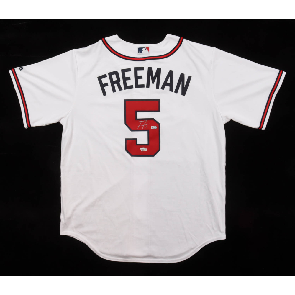 Freddie Freeman Signed Braves Majestic Authentic Jersey (Fanatics & MLB ...