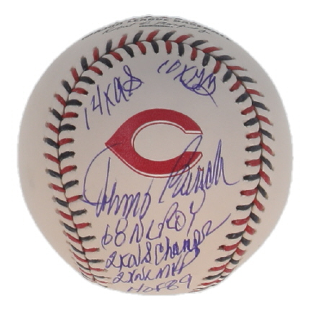 Johnny Bench Signed LE Reds Logo OML Baseball with Multiple ...
