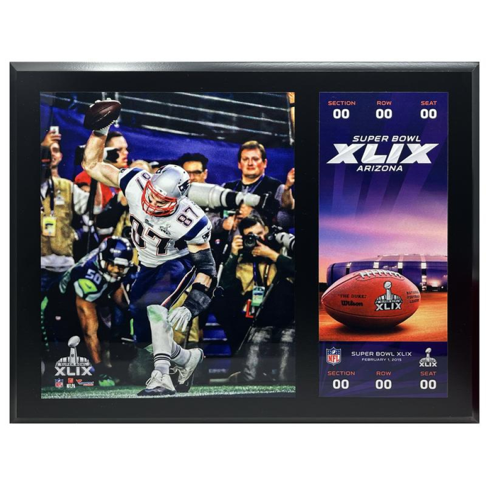 Rob Gronkowski Patriots Sublimated Player Plaque with Replica Super ...
