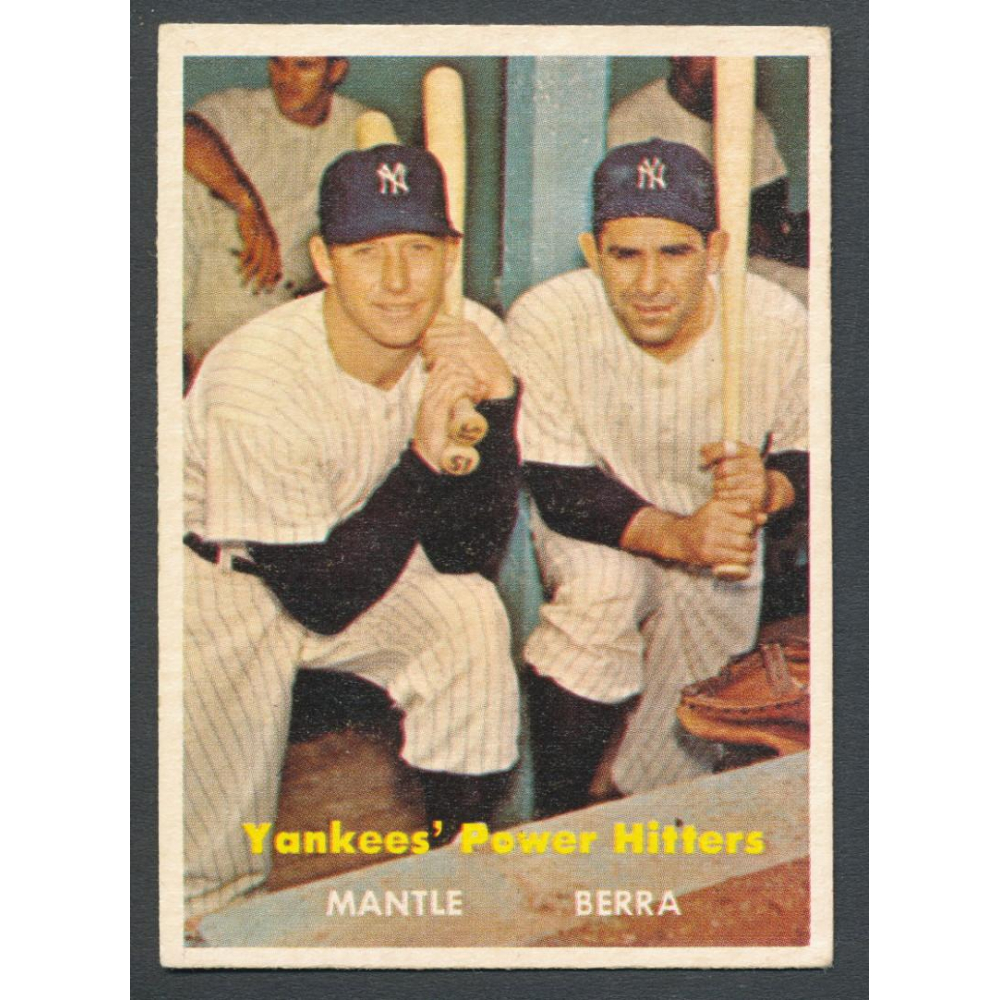 Mickey Mantle / Yogi Berra 1957 Topps #407 Yankees Power Hitters ...