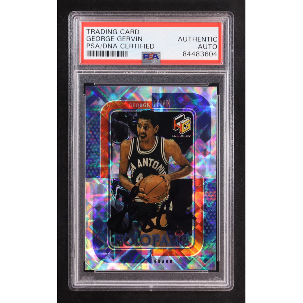 George Gervin Signed 1999-00 Upper Deck HoloGrFX HoloFame #HF4 (PSA ...