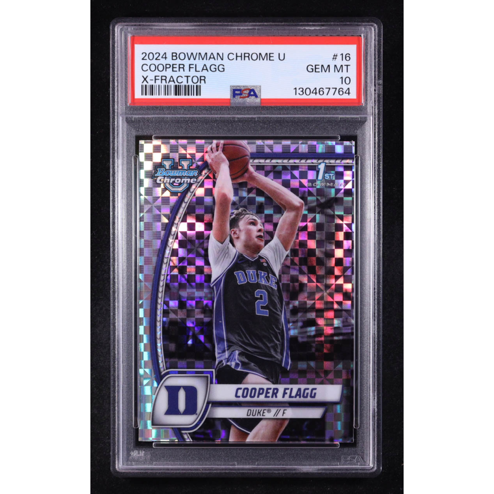 Cooper Flagg 2024-25 Bowman Chrome University X-Fractors #16 RC (PSA 10 ...