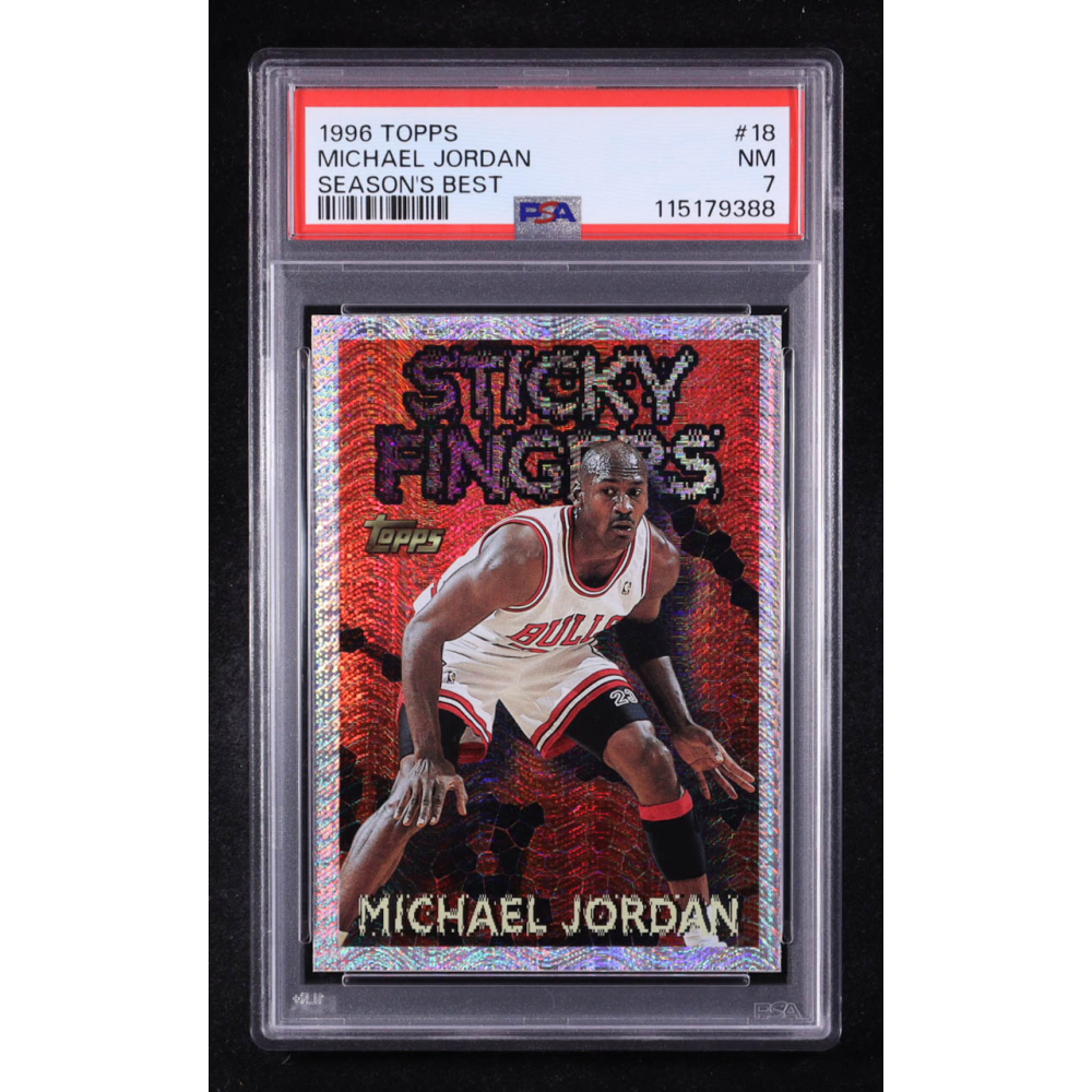 Michael Jordan 1996 Topps Season's Best Sticky Fingers #18 (PSA 7 ...
