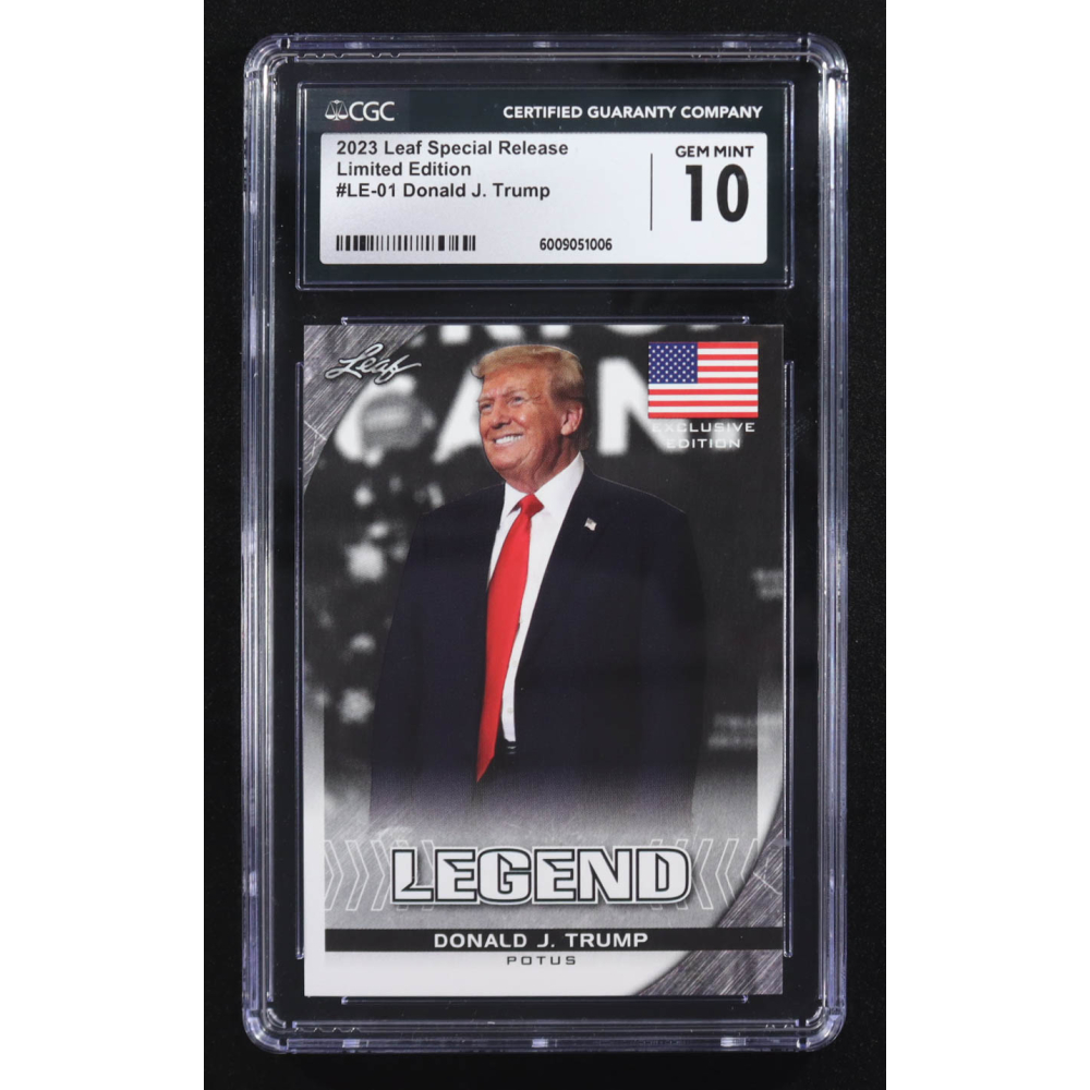 Donald J. Trump 2023 Leaf Special Release Legend Exclusive Flag #LE01 ...