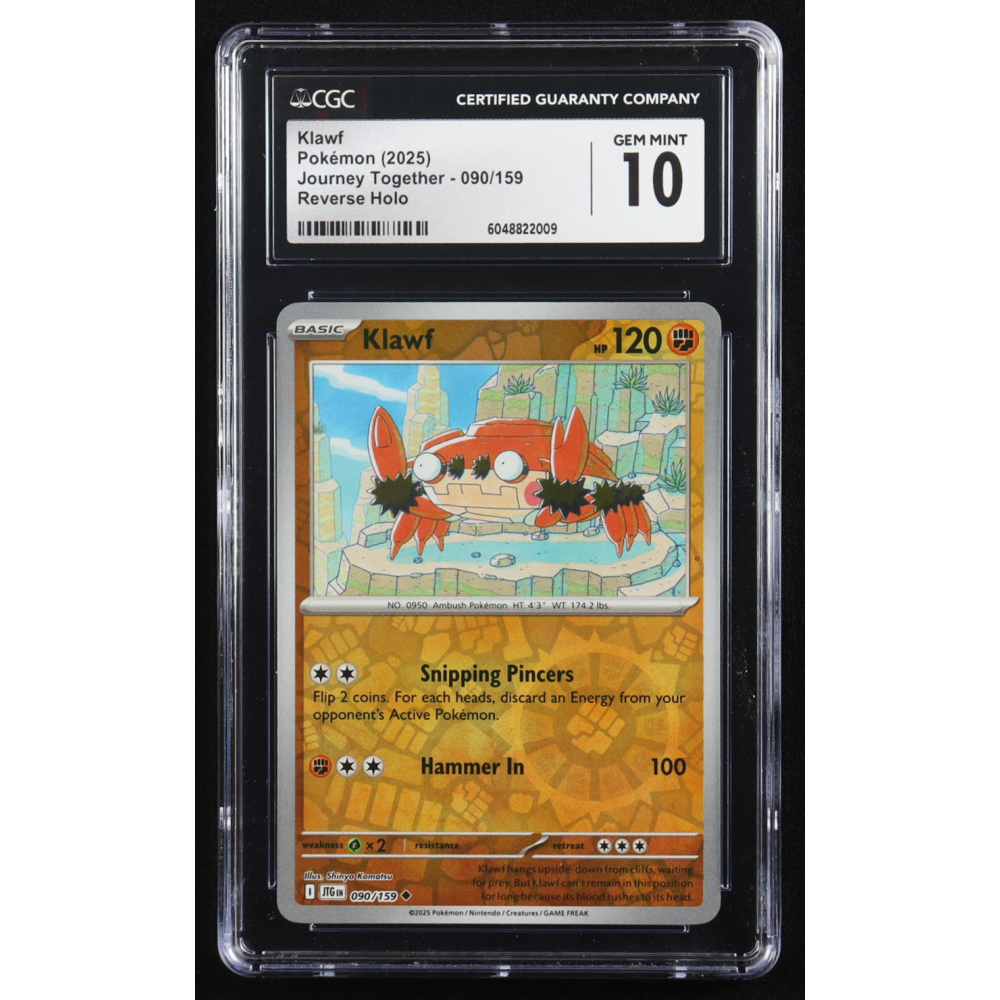 Klawf 2025 Pokemon Journey Together #090 (CGC 10) | Pristine Auction