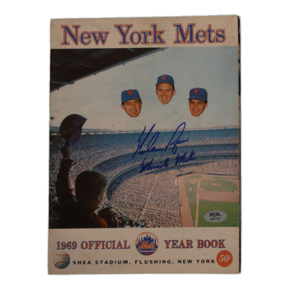 Nolan Ryan Signed 1969 Shea Stadium On-Site Program Inscribed "Miracle ...