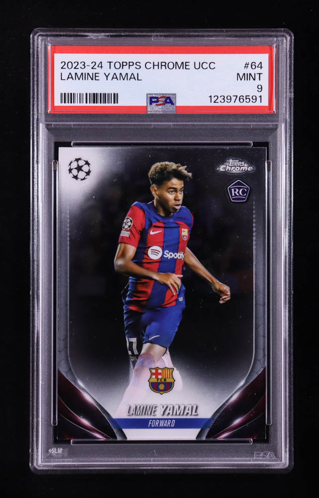 Lamine Yamal 2023-24 Topps Chrome UEFA Club Competitions #64 RC (PSA 9 ...