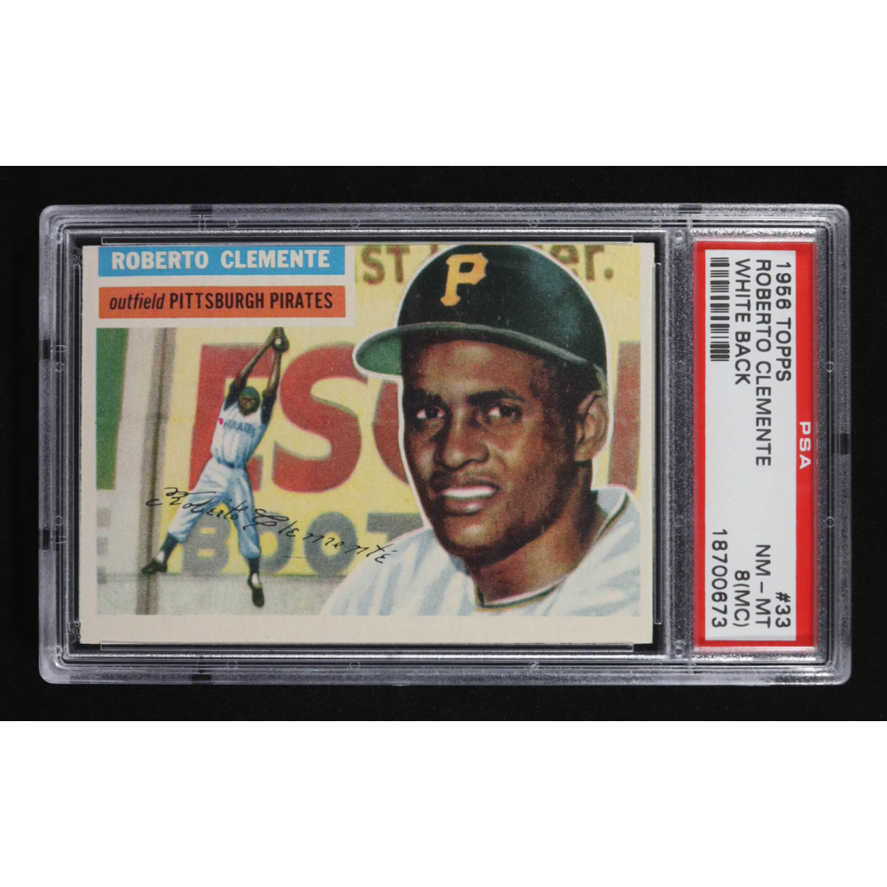Roberto Clemente 1956 Topps White Back #33 (PSA 8) | Pristine Auction