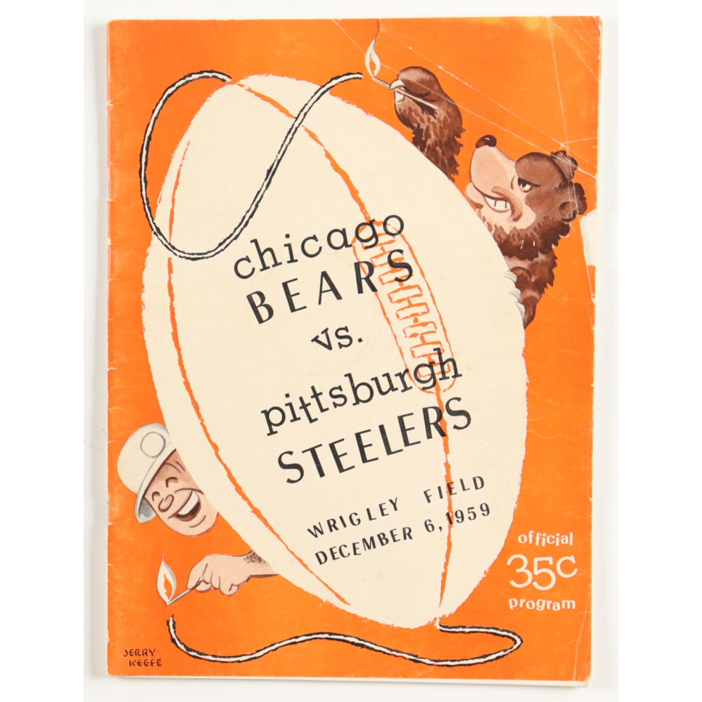 Official 1959 Chicago Bears vs. Pittsburgh Steelers at Wrigley Field ...