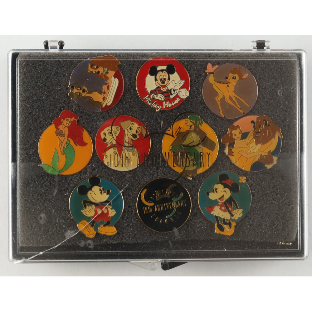 Vintage Disney Channel 10th Anniversary Set of (10) Pin Set With Mickey ...