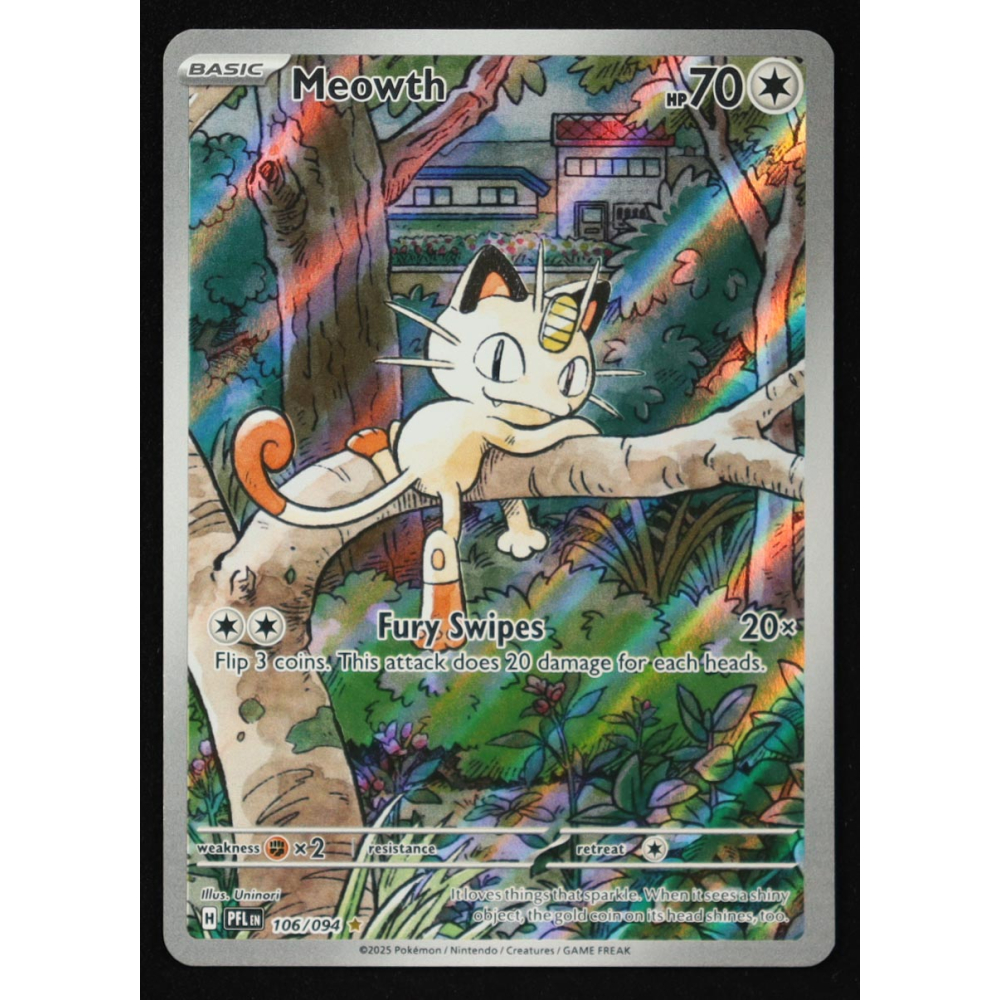 Meowth 2025 Pokemon TCG Mega Evolution Phantasmal Flames #106 IR ...