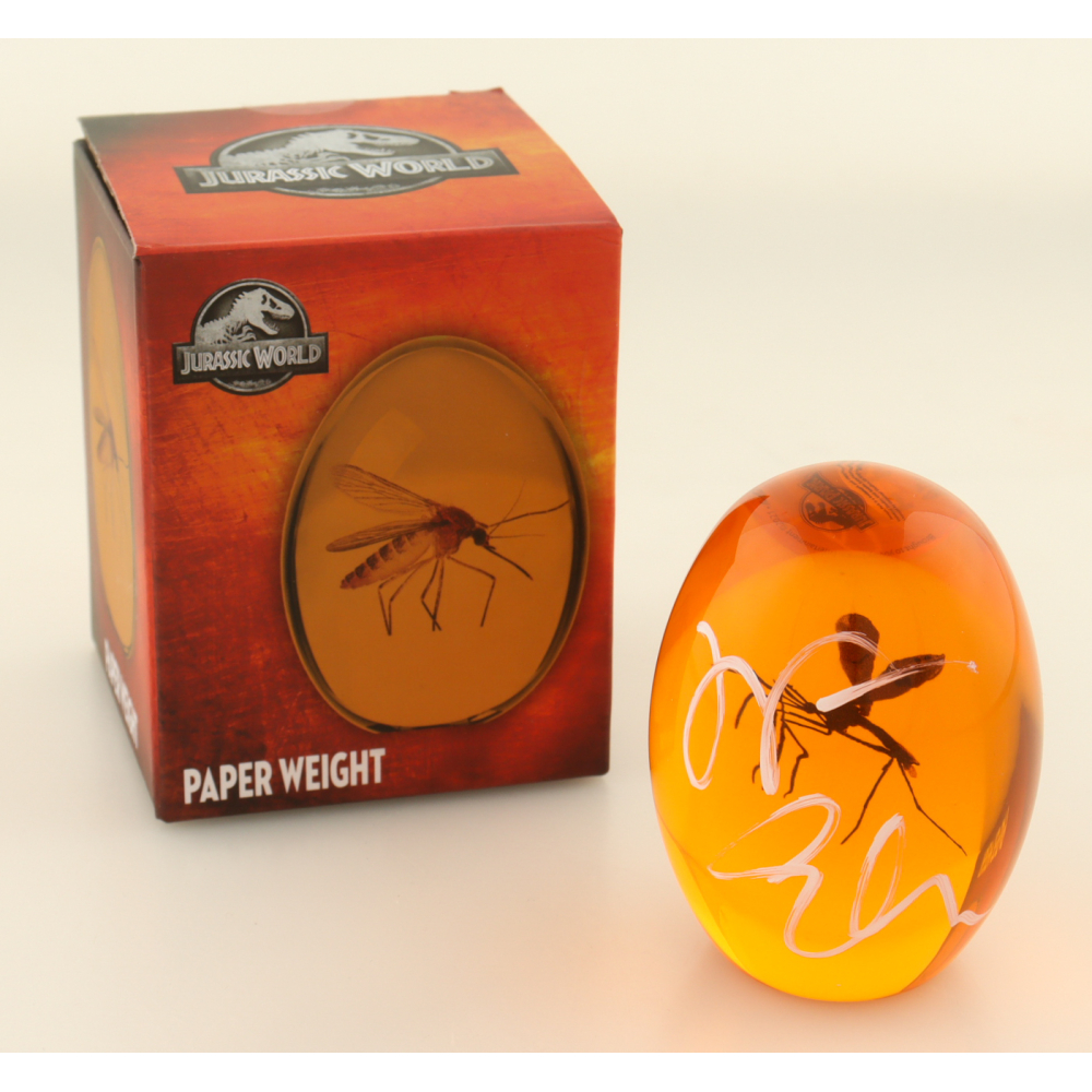 Jeff Goldblum Signed "Jurassic Park" Replica Mosquito In Amber Paper ...