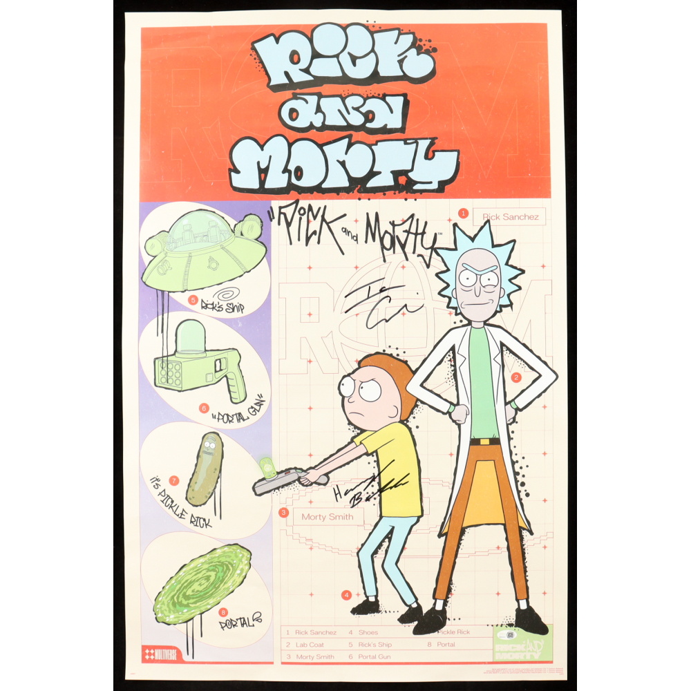 Ian Cardoni & Harry Belden Signed "Rick and Morty 22x34 Poster (JSA ...
