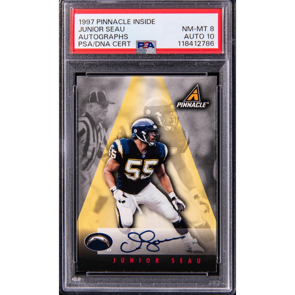 Junior Seau 1997 Pinnacle Inside Autographs (PSA 8 | Auto 10 ...