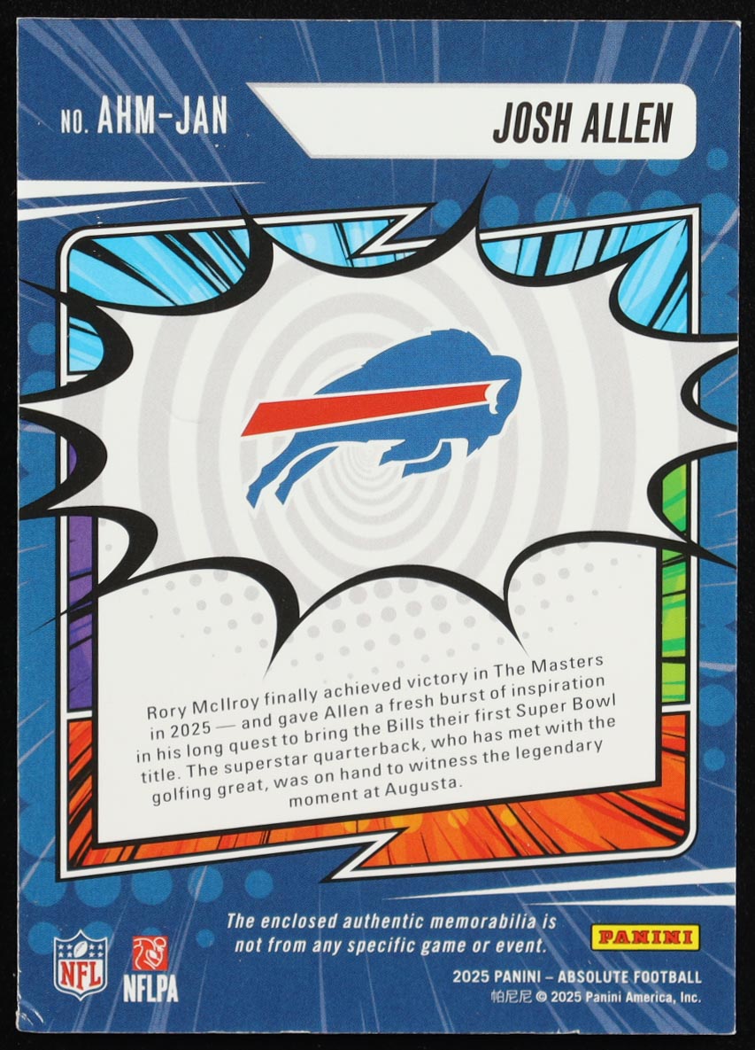 Josh Allen 2025 Absolute Absolute Heroes Memorabilia Gold #14 #95/99 ...