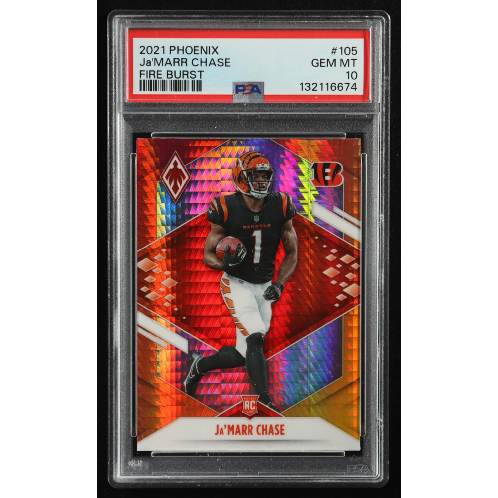 Ja'Marr Chase 2021 Panini Phoenix Fire Burst #105 RC (PSA 10 ...