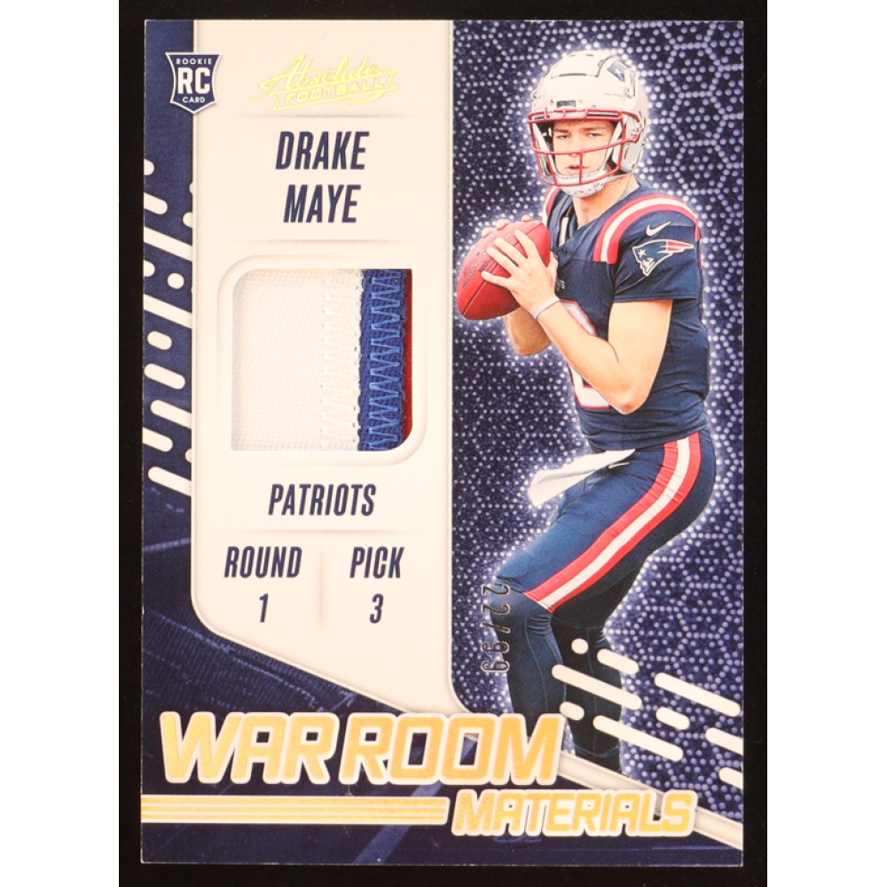 Drake Maye 2024 Panini Absolute War Room Materials #WRM-DME RC #22/99 ...