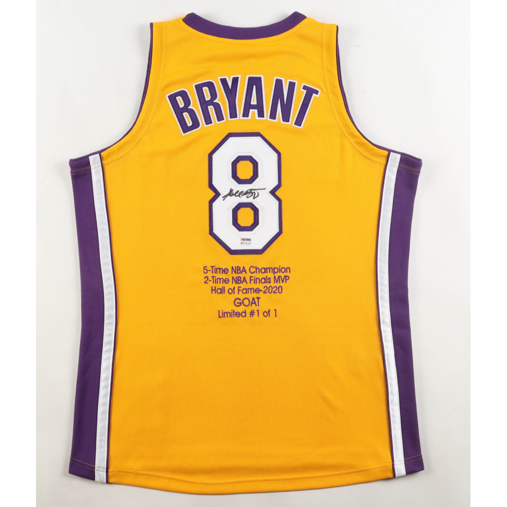 Kobe Bryant Signed LE Lakers Mitchell & Ness Authentic Career Highlight ...