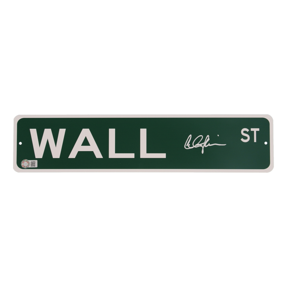 Charlie Sheen Signed "Wall Street" 4x18 Street Sign (Schwartz ...