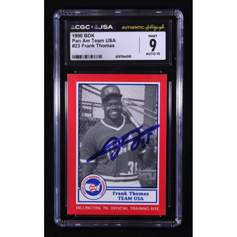 Frank Thomas Signed 1990 BDK Pan Am Team USA #23 RC (CGC 9 | Autograph ...