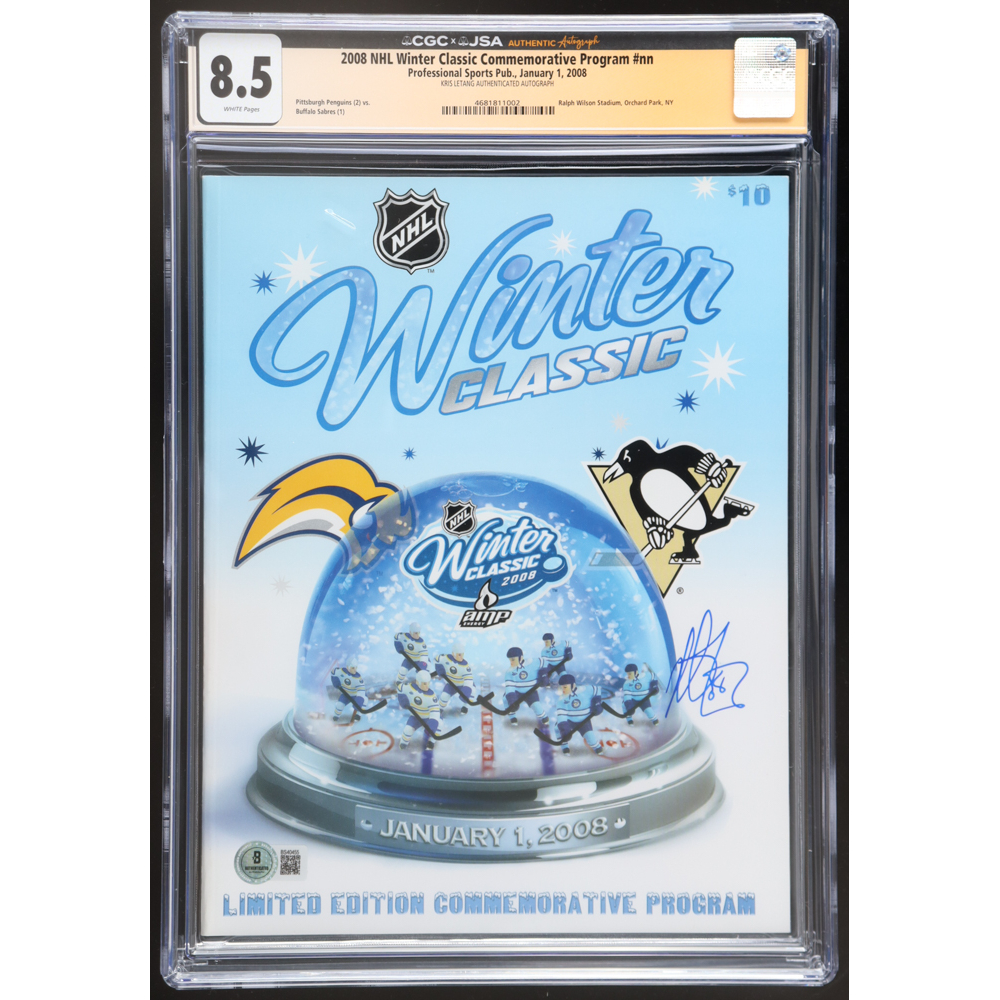 Kris Letang Signed 2008 Winter Classic Commemorative Program (CGC 8.5 ...